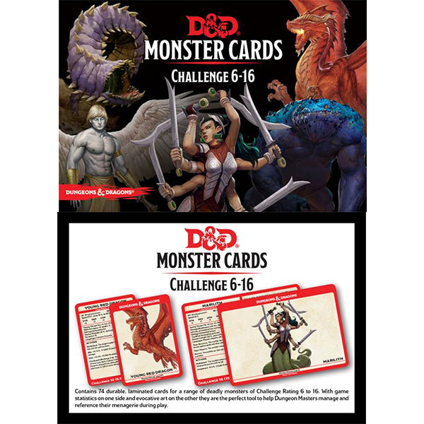 D&D 5th Edition: Monster Cards- Challenge 6-16 Deck (74 cards ...